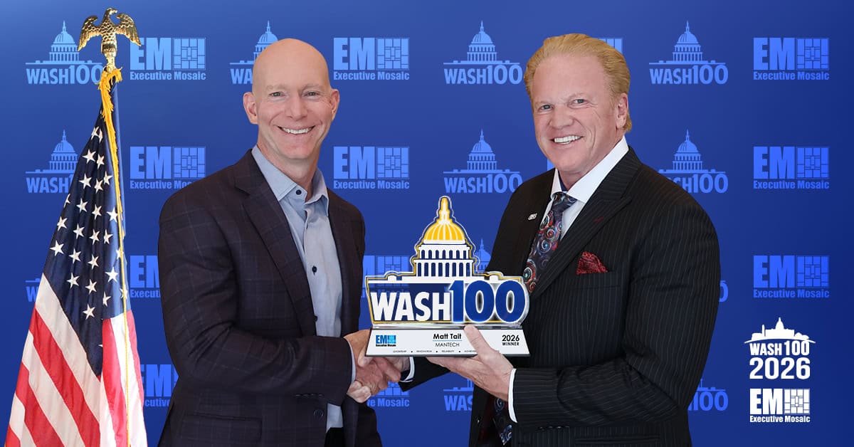 MANTECH CEO Matt Tait Accepts 2026 Wash100 Award